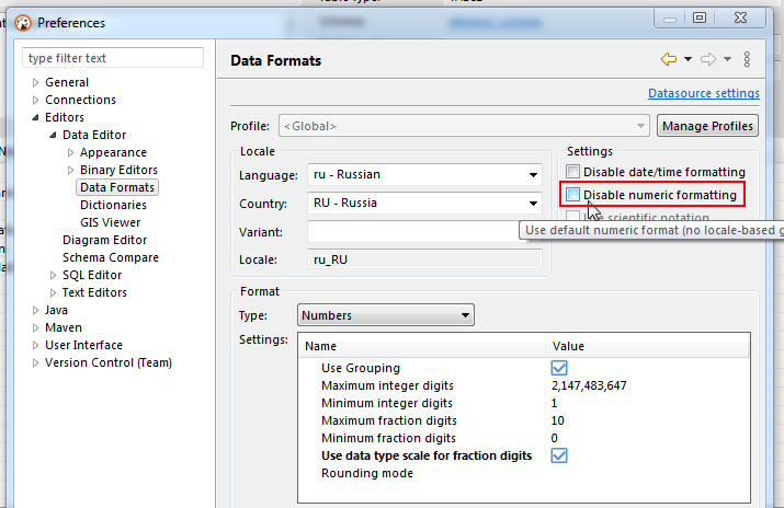 Number formatting: fractional digits not working for IRIS · Issue ...