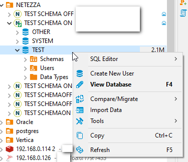 [Netezza] Default catalog is missing. Can't set new default catalog ...