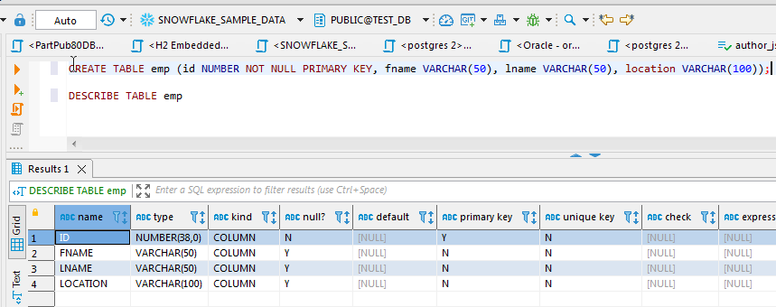 Snowflake: DESCRIBE TABLE not working · Issue #17241 · dbeaver/dbeaver · GitHub