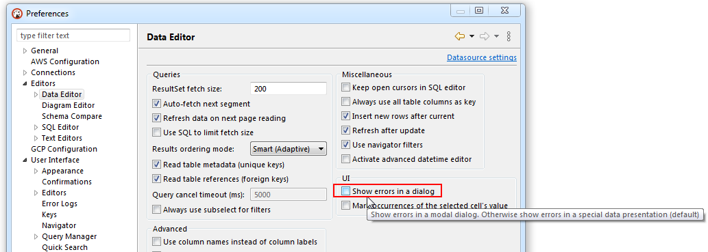 Turn off error popup · dbeaver · Discussion #17450 · GitHub