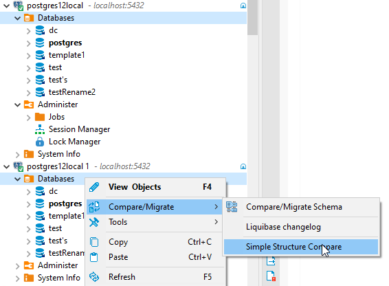 Simple Structure Compare requiring pgagent.pga_job · Issue #18066 · dbeaver/dbeaver · GitHub