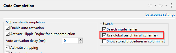 table column name autocomplete does not work as expected whith global ...