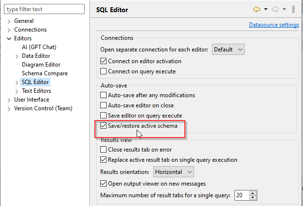 Active database/schema changes back to previous after executing script · Issue #20089 · dbeaver ...