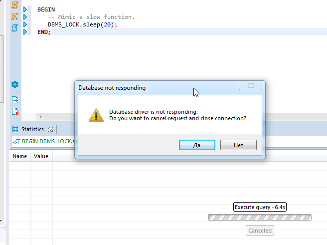 [PostgreSQL] Query aborting waits end of execution · Issue #7885 ...