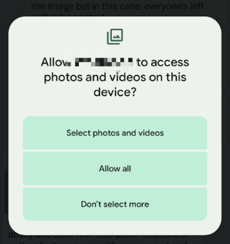 [BUG] Support READ_MEDIA_VISUAL_USER_SELECTED for Android14 · Issue #970 · fluttercandies ...