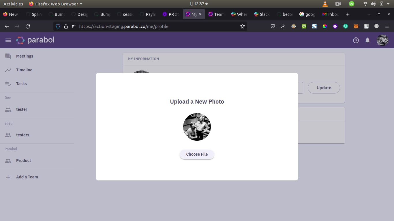 Close button/notification for profile picture setting pop-up window ...