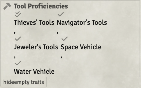 [BUG] Tool proficiencies rendering incorrectly. · Issue #781 · sdenec/tidy5e-sheet · GitHub