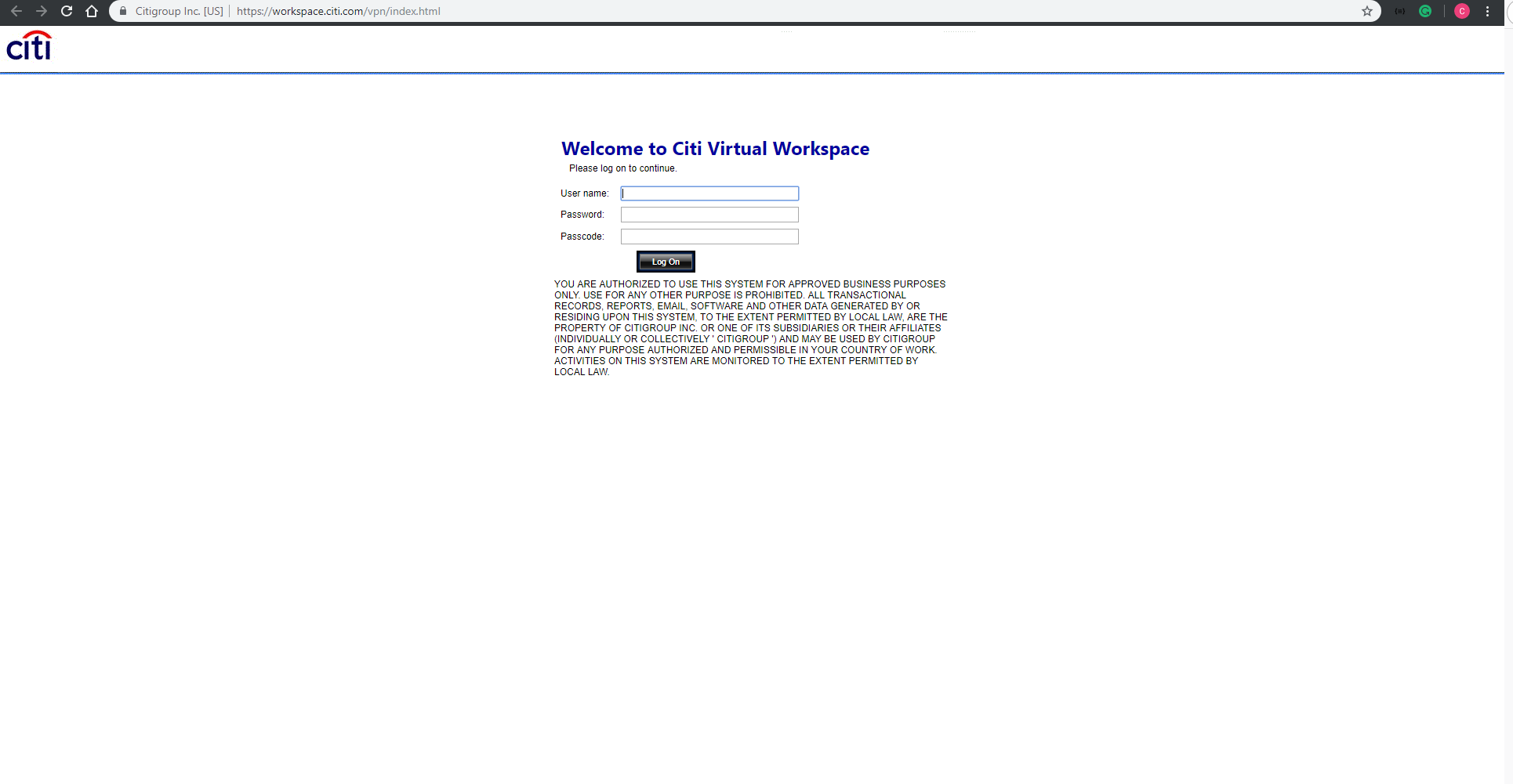 workspace.citi.com - "Secure Connection Failed" error message when attempting to access the site ...