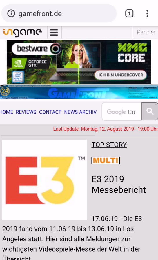 www.gamefront.de - desktop site instead of mobile site · Issue #37014 ...