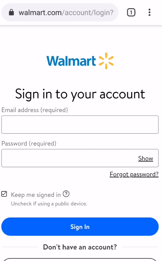 www.walmart.com - App crashes after the Walmart login page is accessed ...