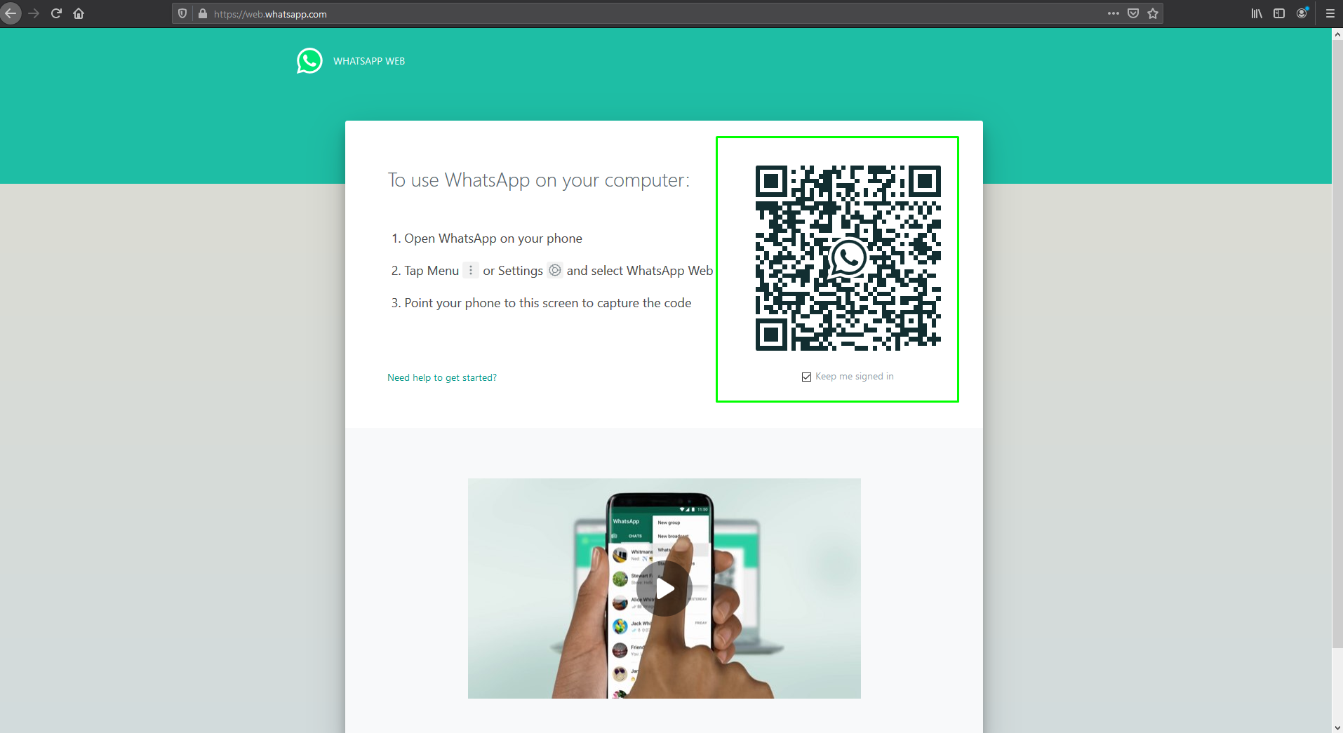 web.whatsapp.com - site is not usable · Issue #43894 · webcompat/web-bugs · GitHub