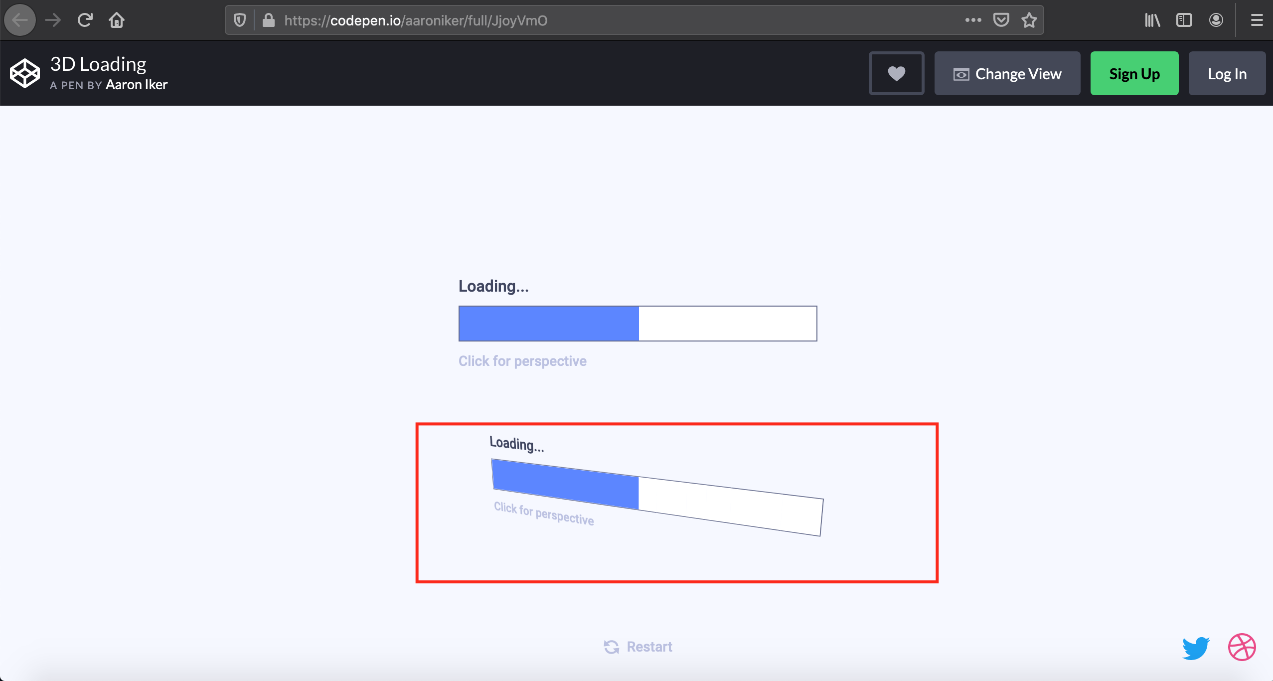 codepen.io - 3D loading animations is not displayed · Issue #47989 ...