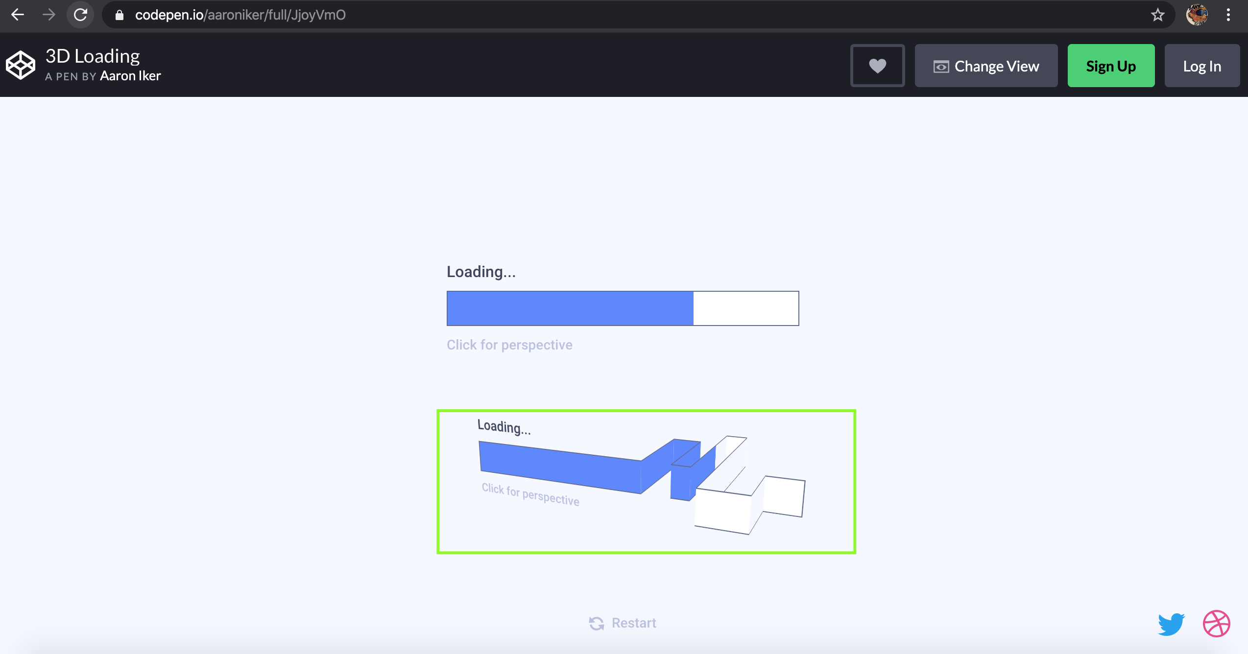 codepen.io - 3D loading animations is not displayed · Issue #47989 ...