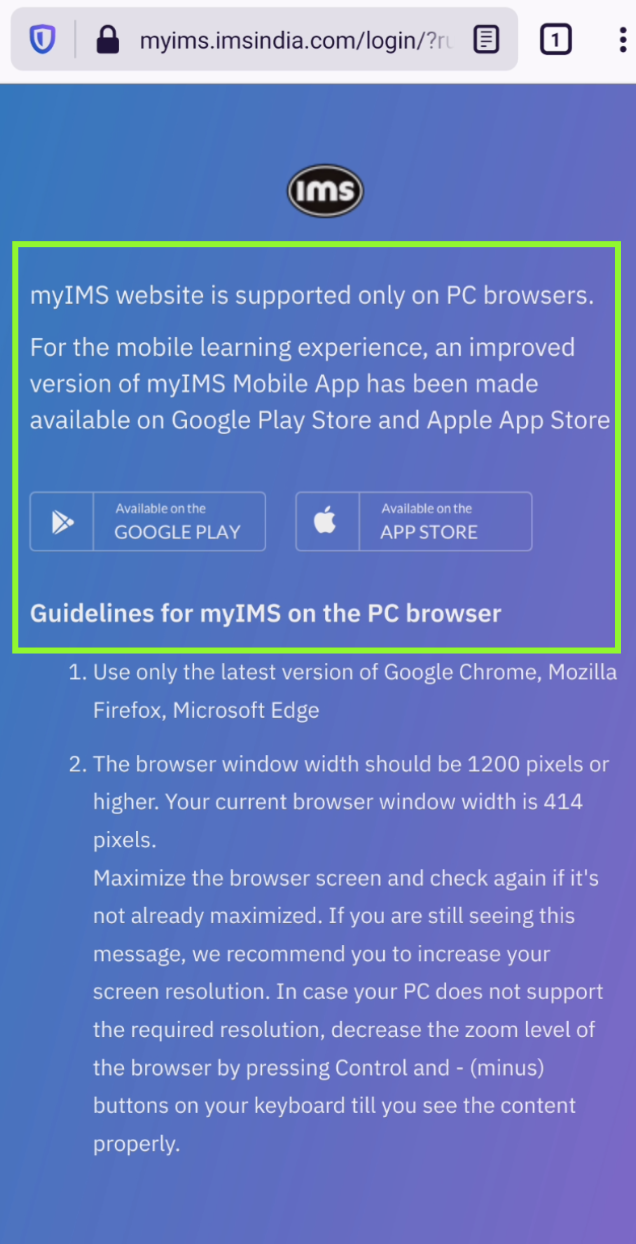 myims.imsindia.com - desktop site instead of mobile site · Issue #56387 ...