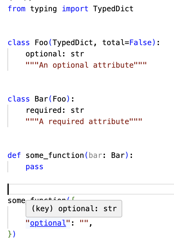 TypedDict hover text does not show docstrings for inherited key type hints · Issue #5006 ...