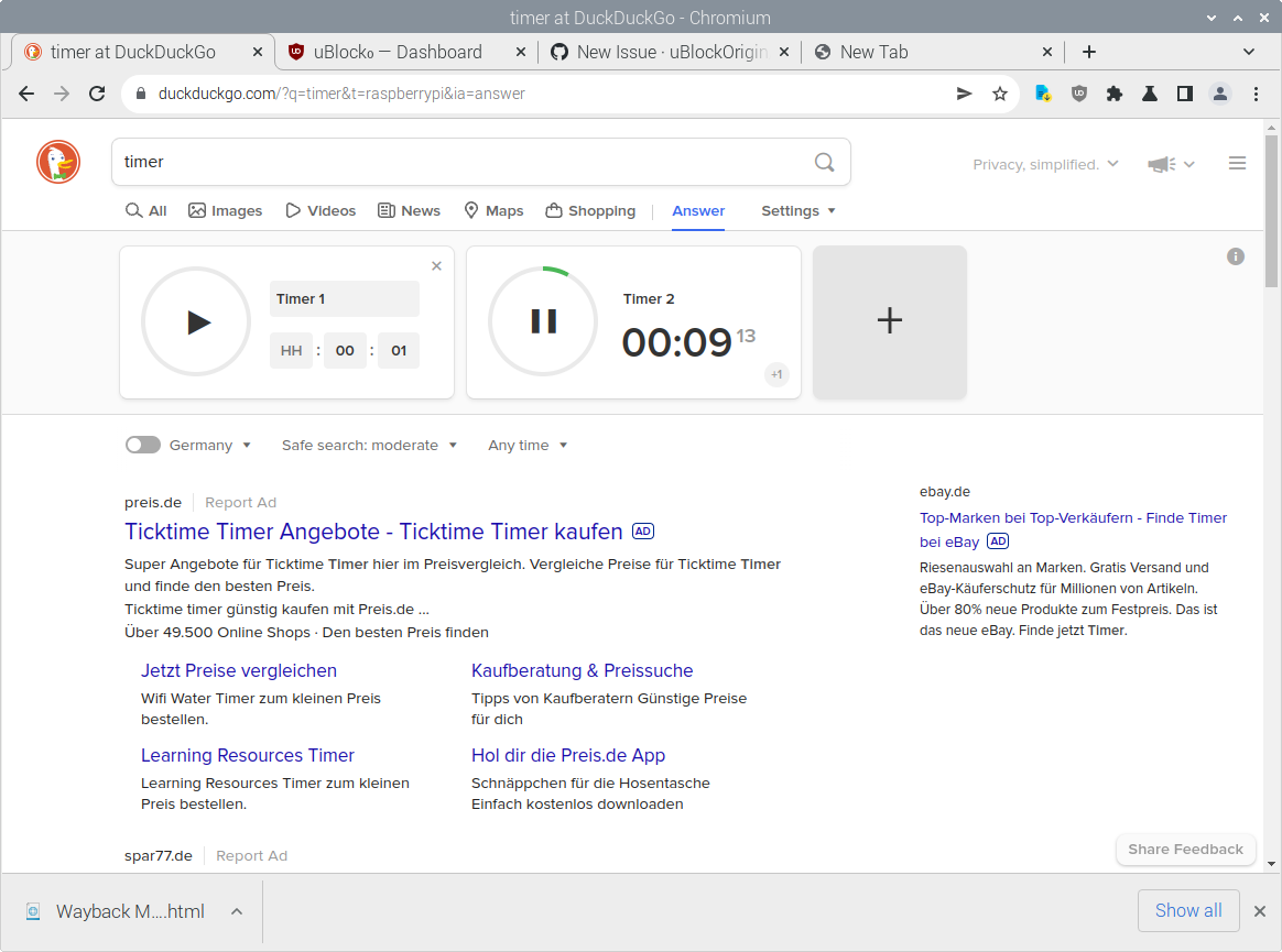timer function of duckduckgo not working · Issue #12026 · uBlockOrigin/uAssets · GitHub