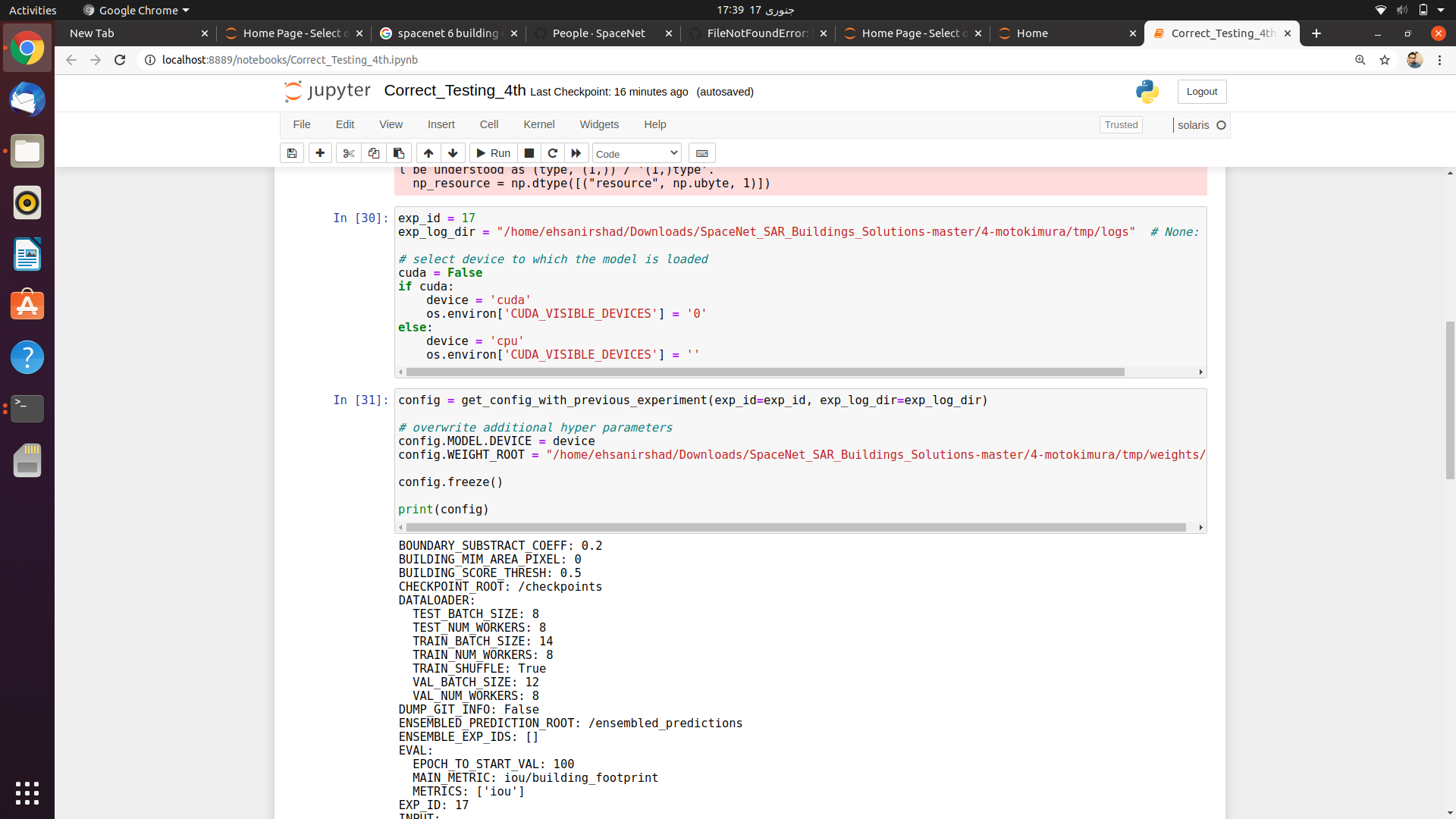 FileNotFoundError: [Errno 2] No such file or directory: '/work/models/weights/exp_0011/model ...