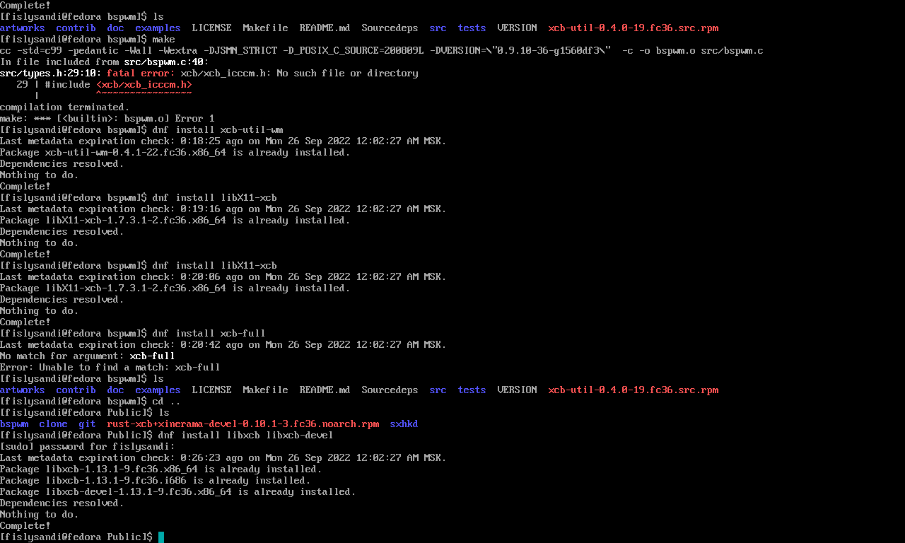 cant compile bspwm on fedora xcb_event.h no such file or directory · Issue #1419 · baskerville ...