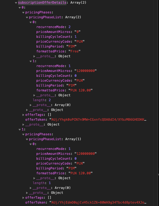 [Android] Duplicated pricing phase in subscriptionOfferDetails · Issue #1878 · hyochan/react ...