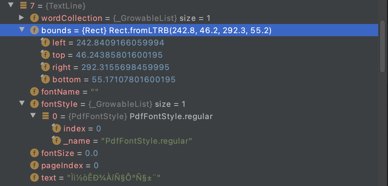 Can't parse TextLine and TextWord messy code · Issue #524 · syncfusion/flutter-widgets · GitHub