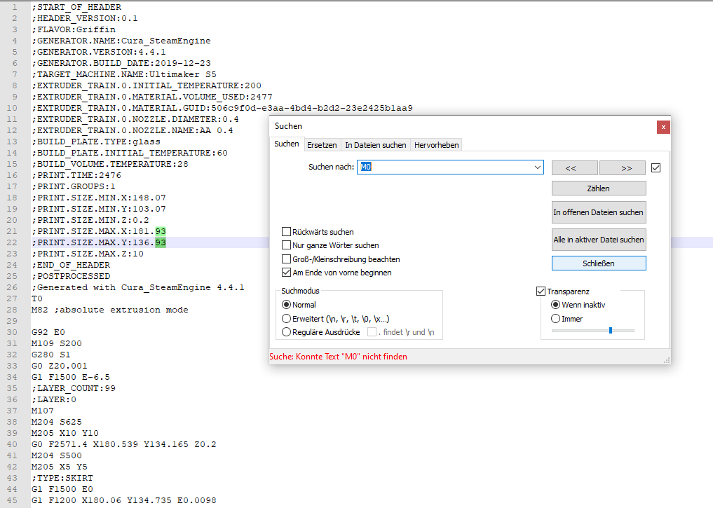 [4.4.1] Can't "Pause at height" with Ultimaker S5 · Issue #7090 · Ultimaker/Cura · GitHub