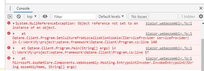 Impossible initialize Oqtane hosted in WebAssembly · Issue #1481 · oqtane/oqtane.framework · GitHub