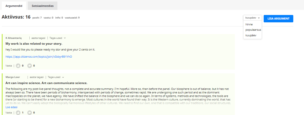 Arguments sorting is not working properly · Issue #1149 · citizenos/citizenos-fe-old · GitHub