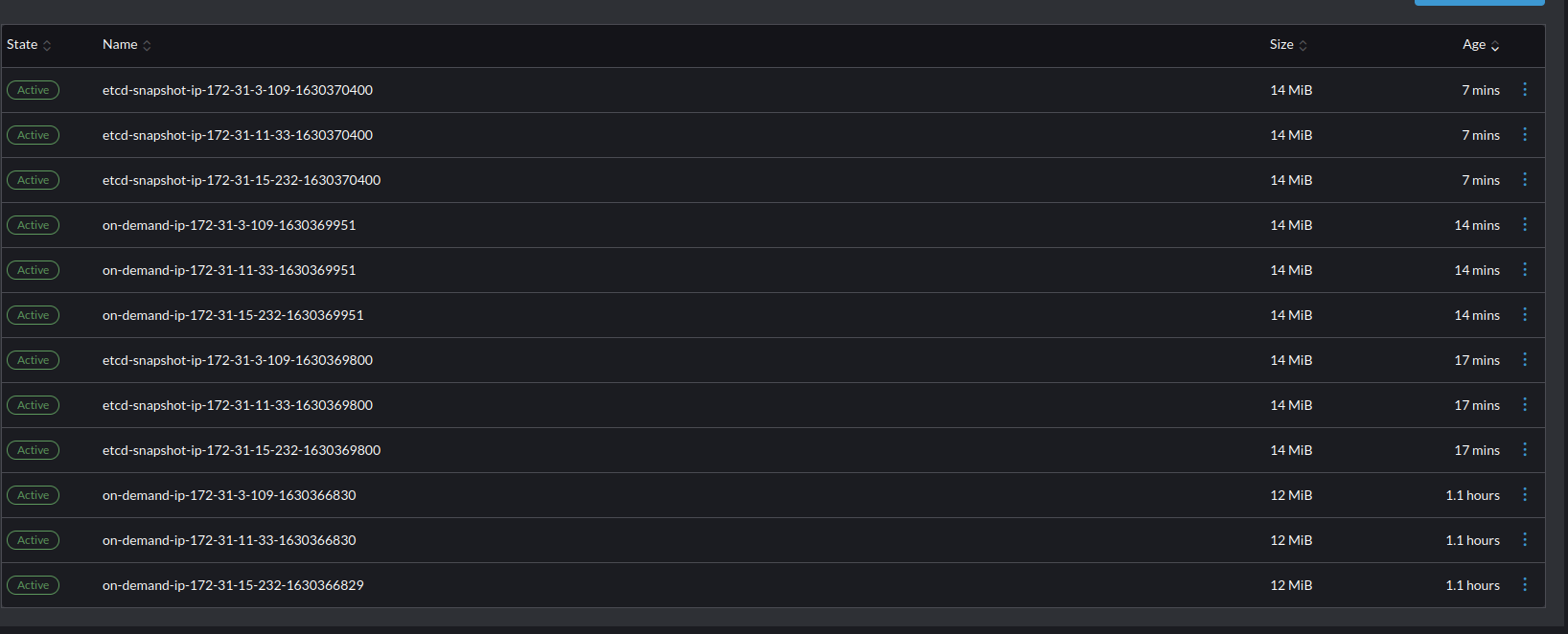 UI should change wording for RKE2 snapshots · Issue #4081 · rancher/dashboard · GitHub
