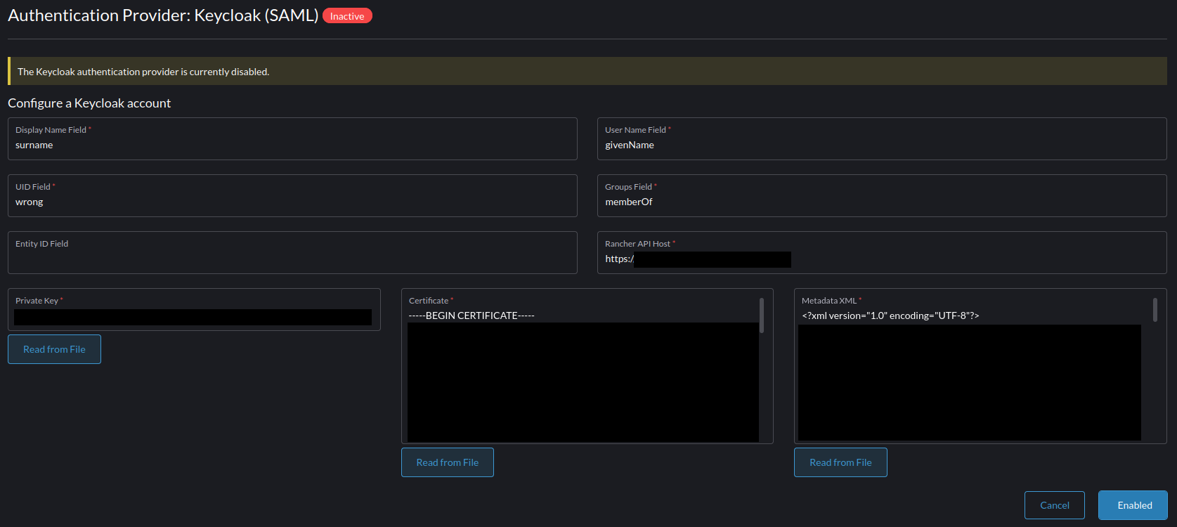 UI does not display error messages when configuring external authentication providers. · Issue ...