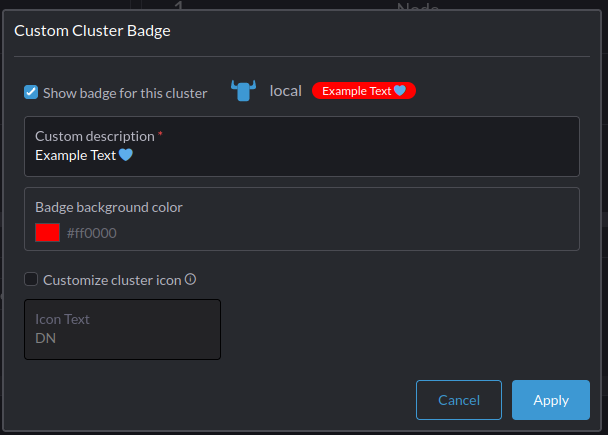 Add configuration UI for Cluster Badges · Issue #4934 · rancher/dashboard · GitHub