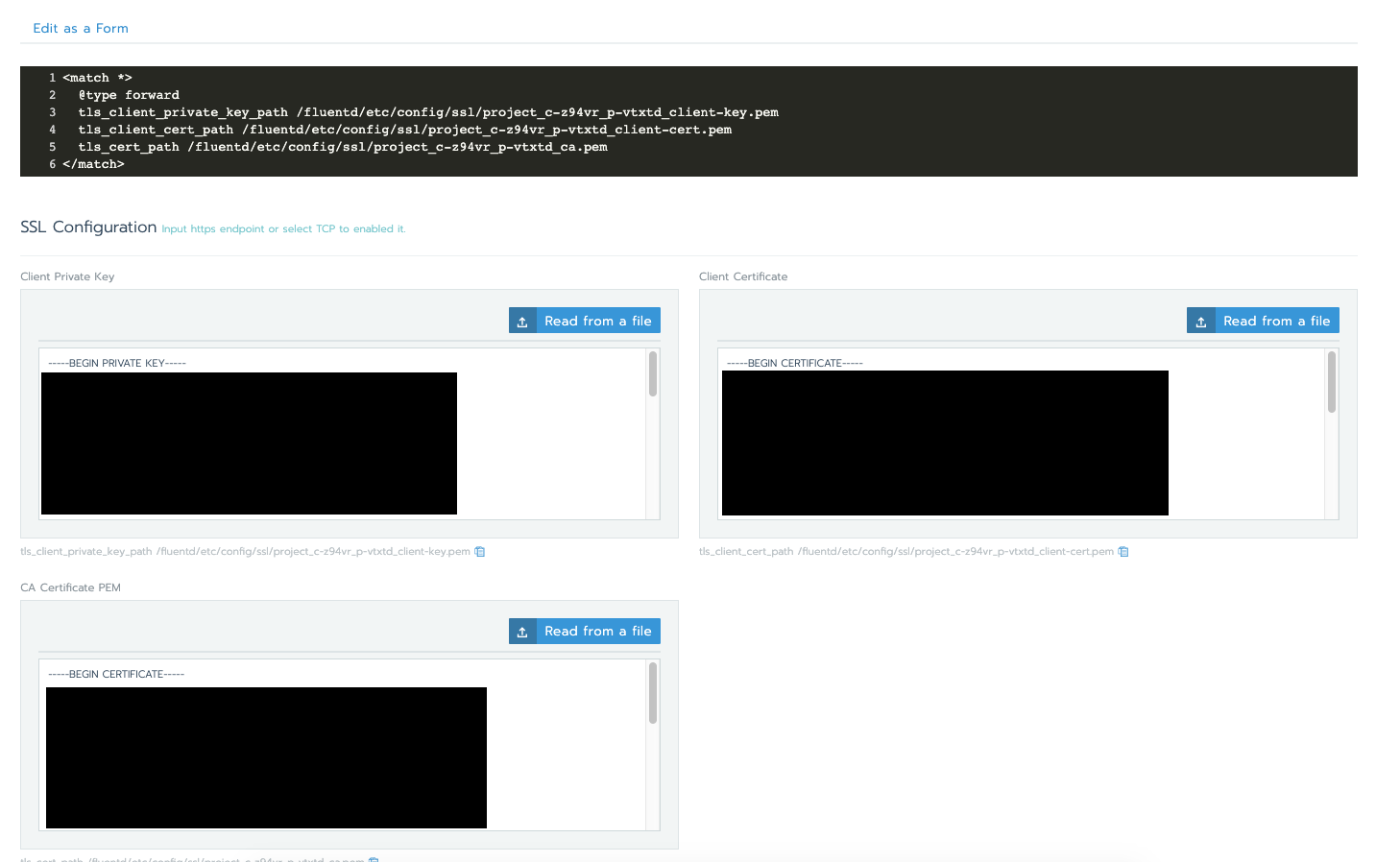Fluentd Target Logging Cert Disappear After Click Test Button · Issue