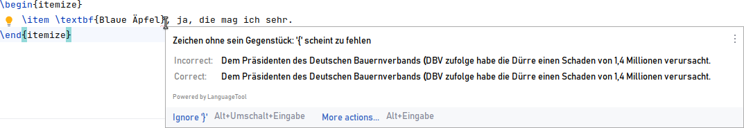 LanguageTool warns about a missing `{` if I use a `,` or `.` after the `}` · Issue #2981 ...