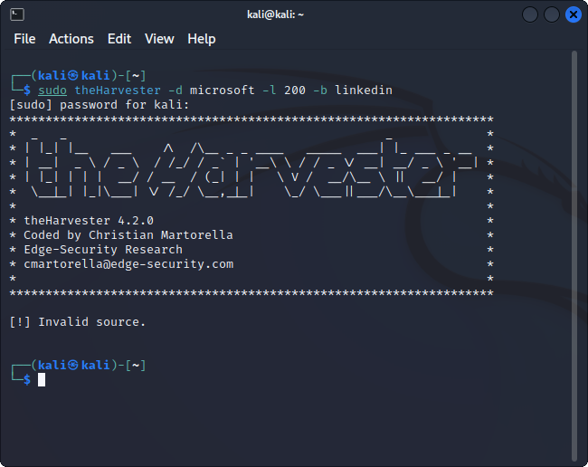 Getting No Results From theHarvester · Issue #1190 · laramies/theHarvester · GitHub
