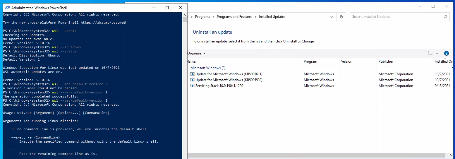 After latest Windows update I can't run WSL version 2 and Docker is not ...