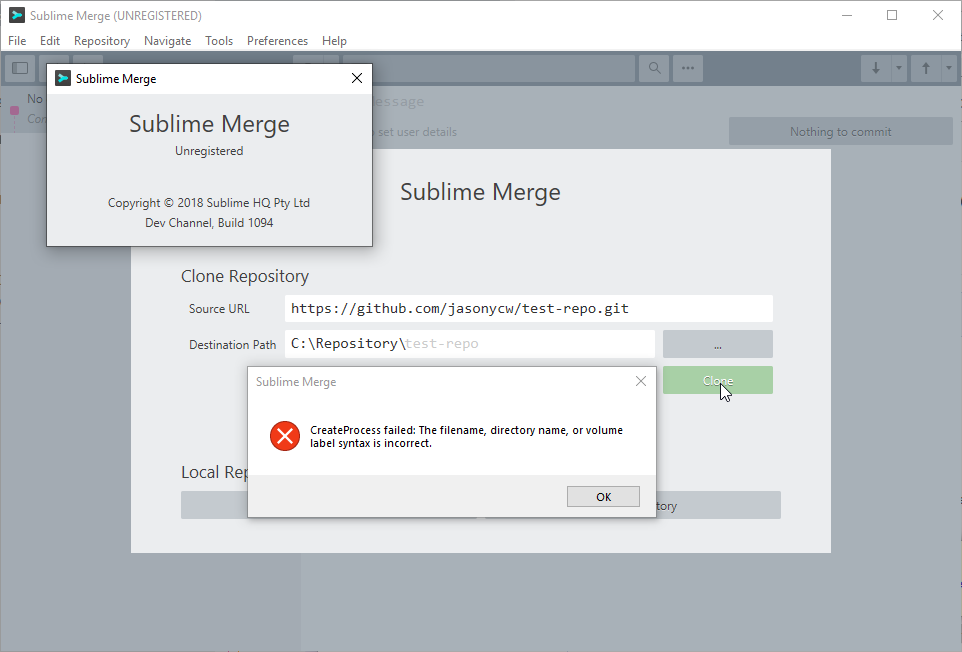 Clone repository cannot create valid folder · Issue #277 · sublimehq/sublime_merge · GitHub