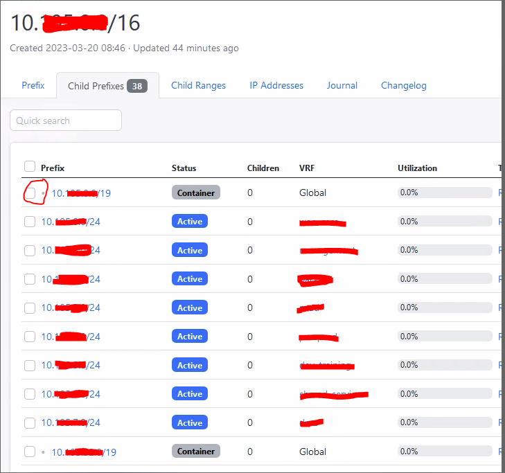 ipam/prefix , a "container" prefix with no vrf assigned doesn't show children in other vrfs ...