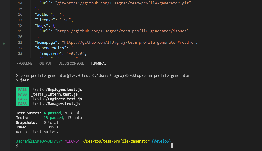 Github Itjagraj Team Profile Generator