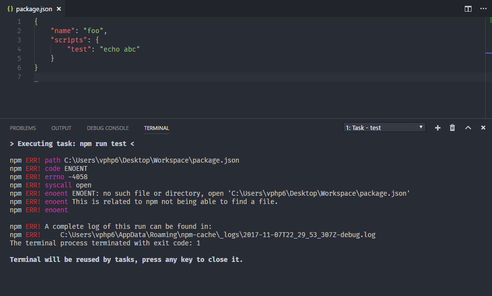 Auto-detected npm tasks run in the wrong directory · Issue #37721 ...