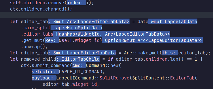 text-editor/highlighting: The highlighting looks weird. · Issue #878 · lapce/lapce · GitHub