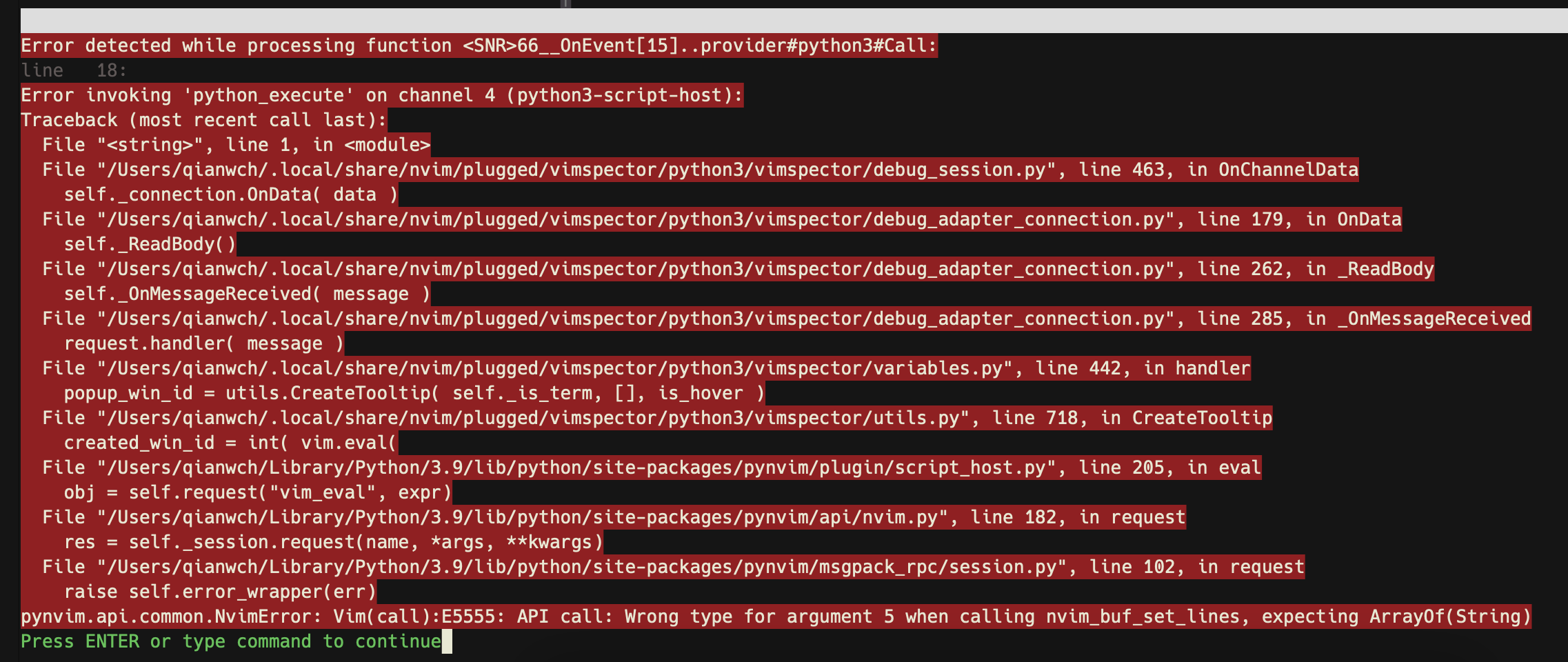 Vimspectorballooneval Does Not Work In Vimr · Issue 604 · Puremourningvimspector · Github