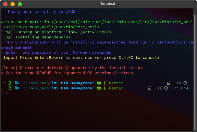 Artix linux doesn't seem to be detected · Issue #118 · LukeZGD/Legacy-iOS-Kit · GitHub