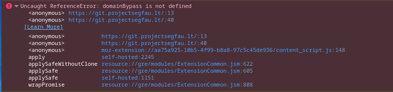 Gitea reporting javascript errors related to bypassing. · Issue #715 · FastForwardTeam ...