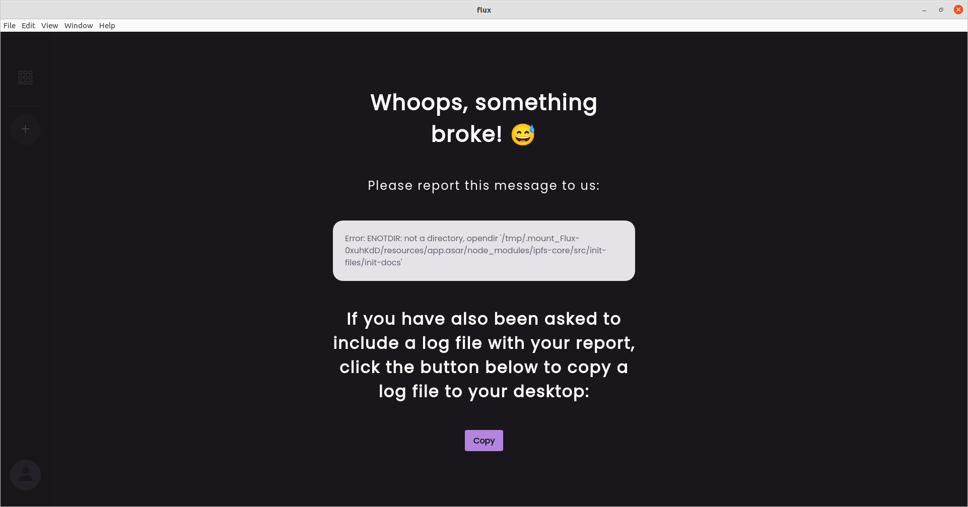Bug in Release v0.2.10 - Linux AppImage version · Issue #178 · coasys/flux · GitHub