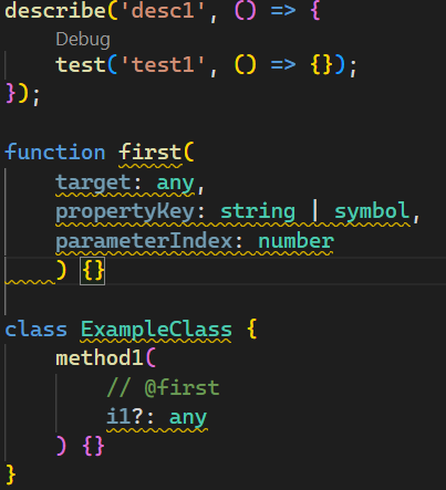 Debug codelens are removed about paramter decorators. · Issue #966 ...