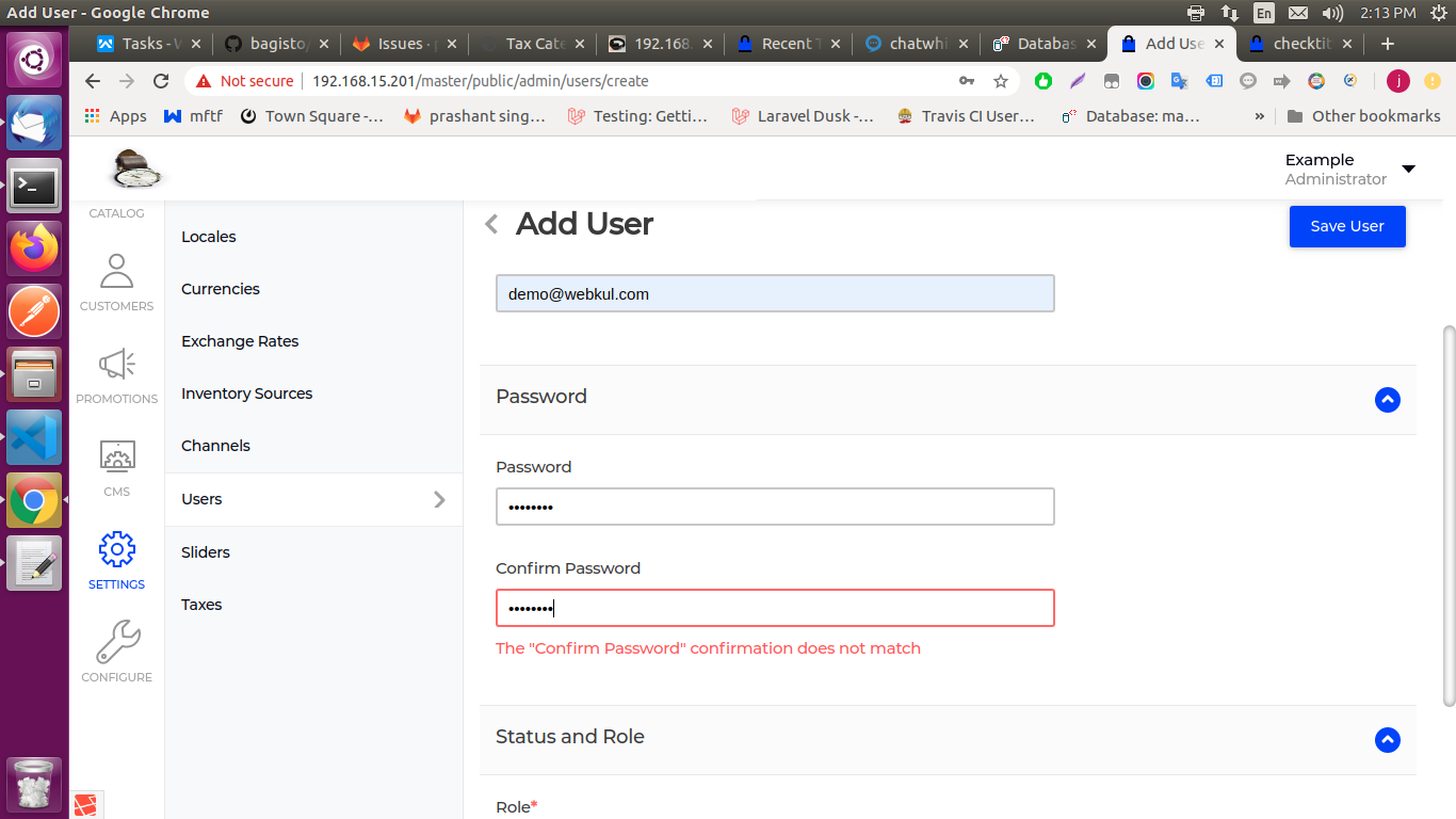 Not able to add new user as while creating user password its giving ...