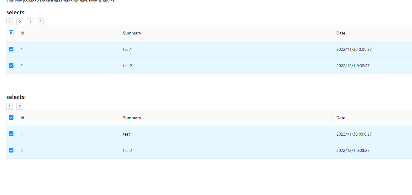 When the datasource of table comes from dataset and AsNoTracking, all selection will be doubled ...