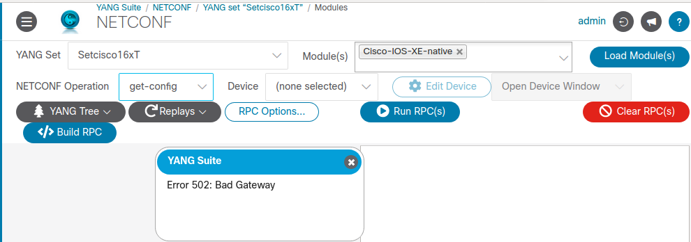 Error502 Bad Gateway And How To Add My Modules · Issue 14 · Ciscodevnet Yangsuite · Github