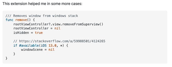 Possible memory leak with `.windowOverlay` modifier · Issue #345 · SwiftUIX/SwiftUIX · GitHub