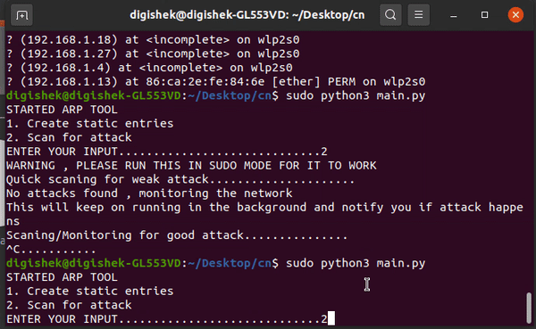 GitHub - digishek/ARP-SPOOF-SCANNING-PREVENTING-: Creates static arp ...