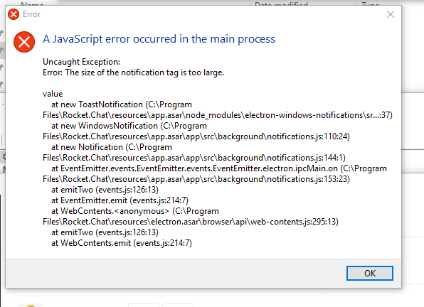Push notification causes error · Issue #979 · RocketChat/Rocket.Chat.Electron · GitHub